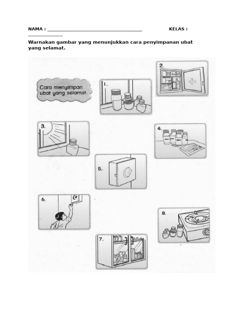 Latihan PK Tahun 1 Cara Simpan Ubat | PDF