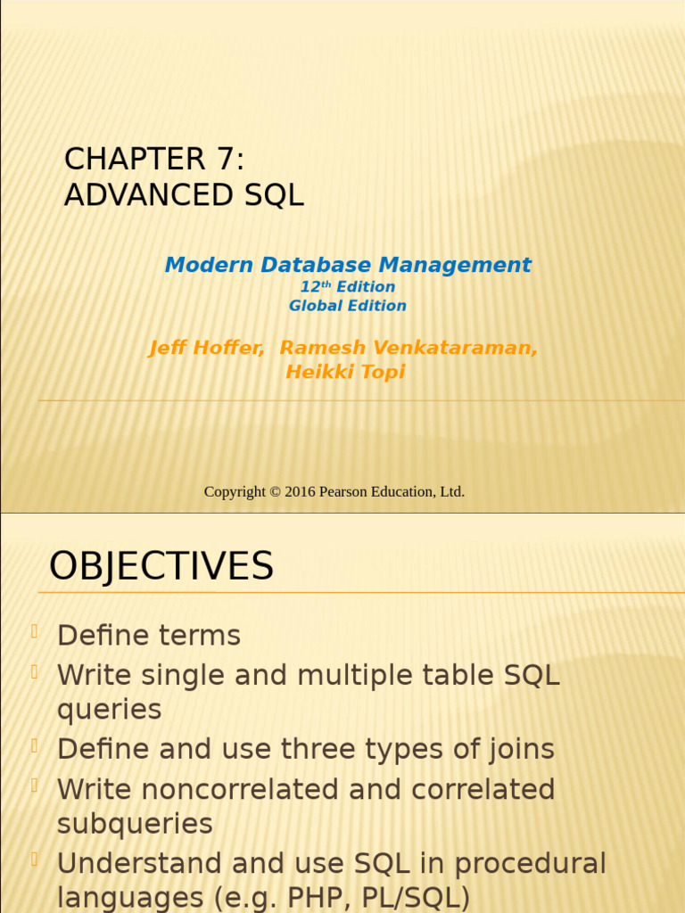 Ch07 - Advanced SQL | PDF