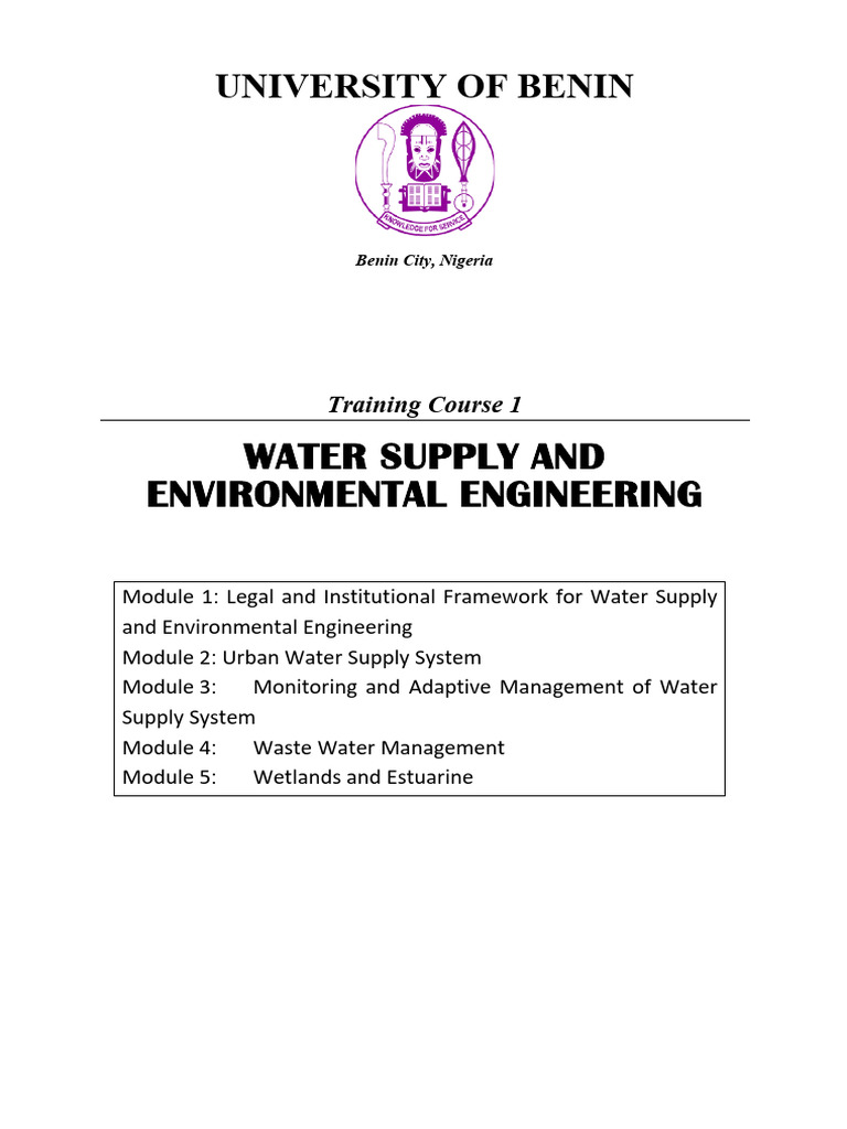 Annex 125 - UNIBEN - Nigeria - Developed Course - Water Supply and ...