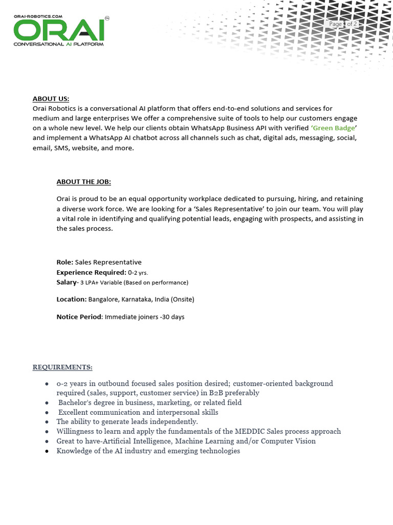 Sales JD Updated | PDF
