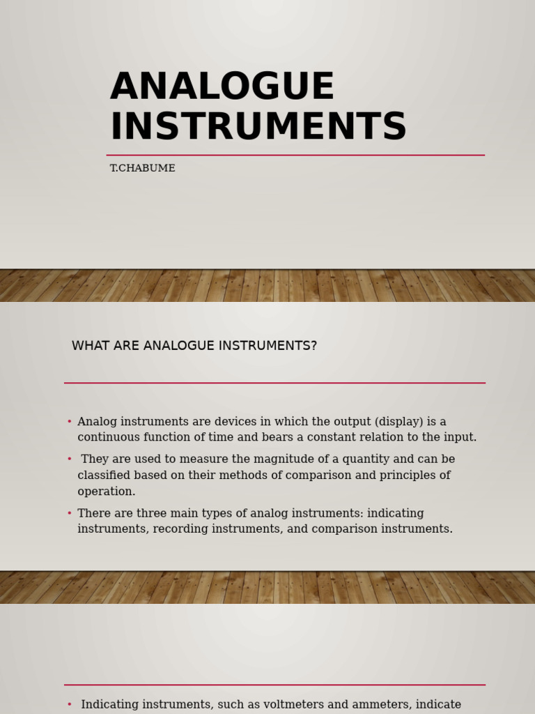 ANALOGUE INSTRUMENTS (Autosaved) | PDF