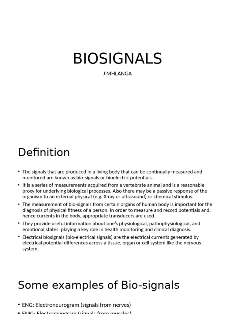 BIOSIGNALS | PDF