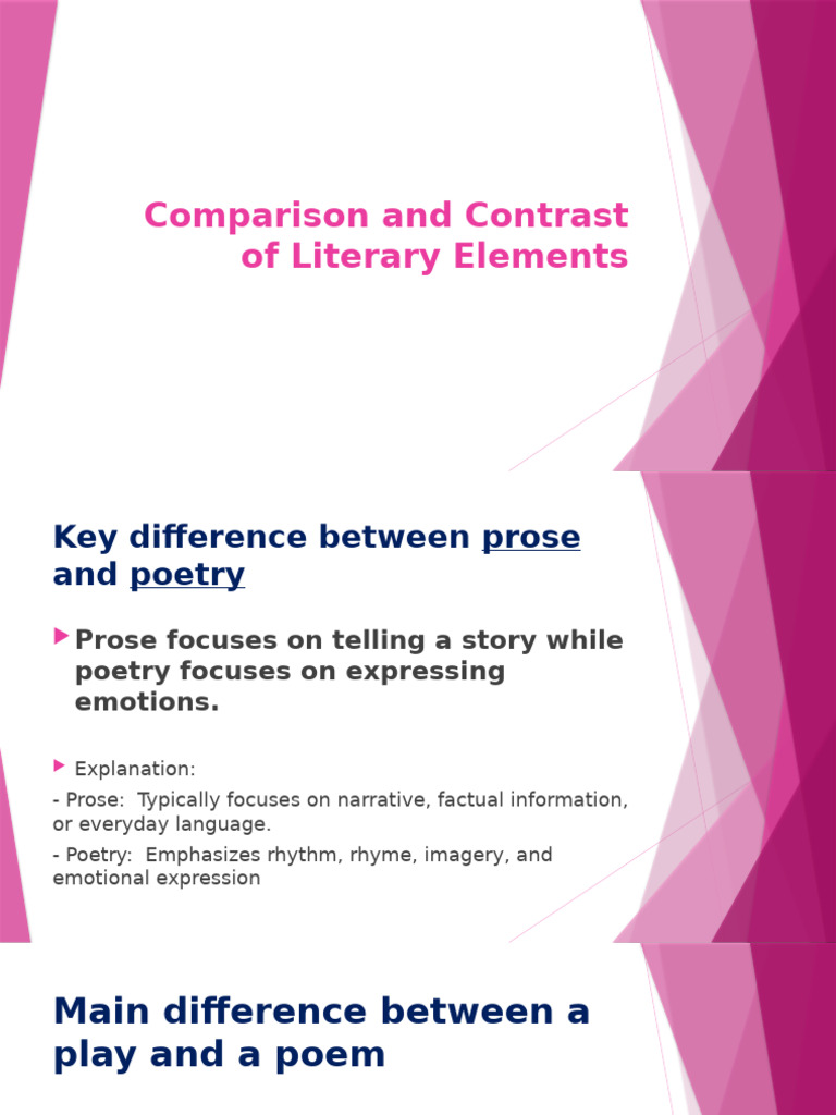 Comparison and Contrast of Literary Elements | PDF