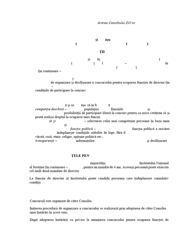 Regulament Concurs Director INJ 2 August 2024 Final | PDF