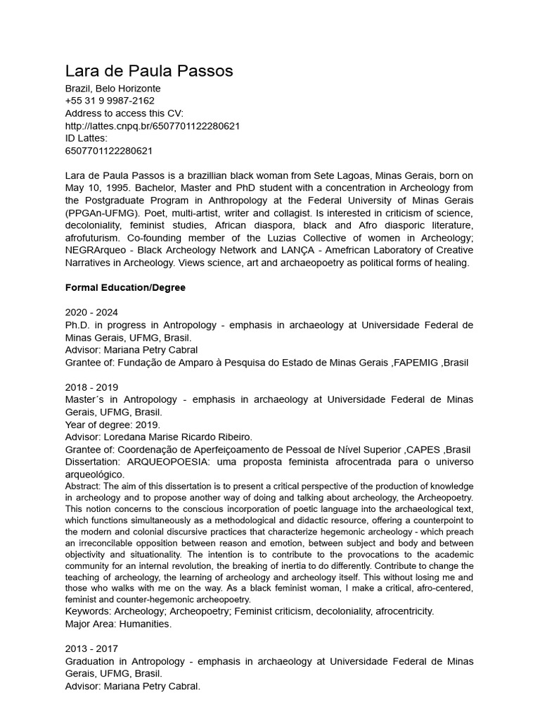 CV Lara de Paula Passos | PDF
