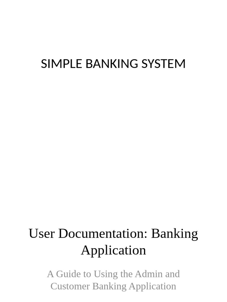 Banking App User Documentation | PDF