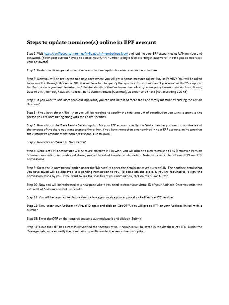 Steps For Filing E Nomination | PDF | Computing | Business