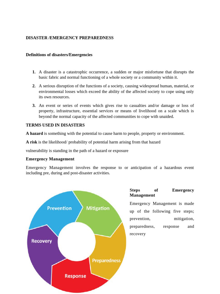 Disasters and Disaster Management | PDF