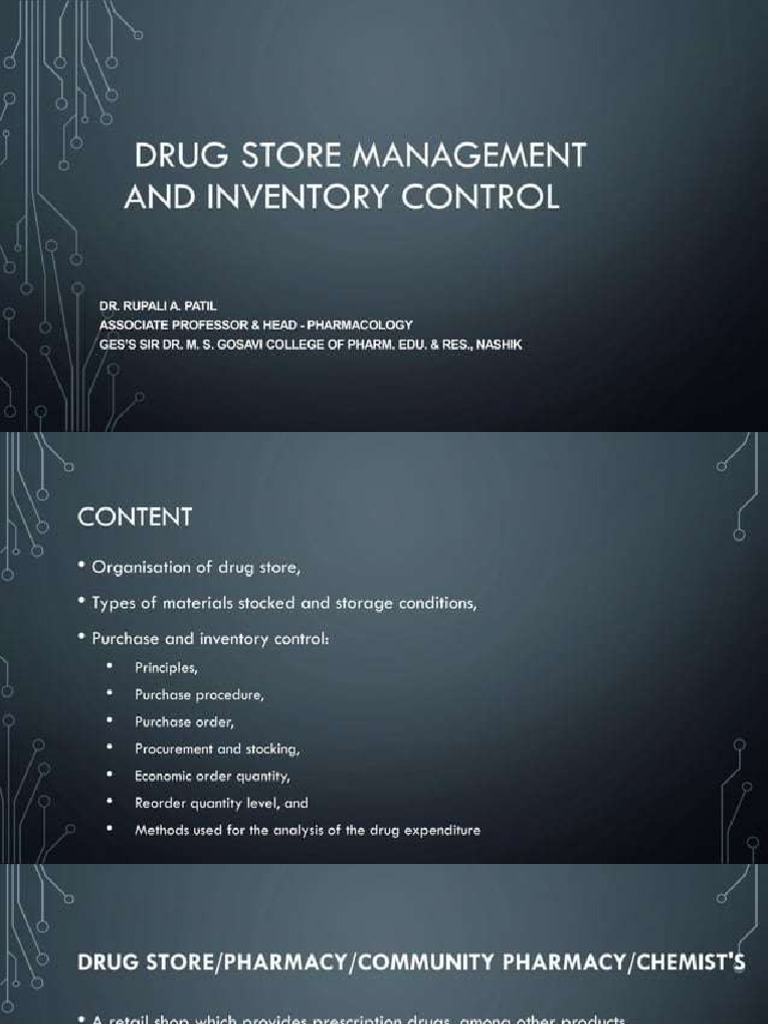 Drug Store Management and Inventory Control | PDF