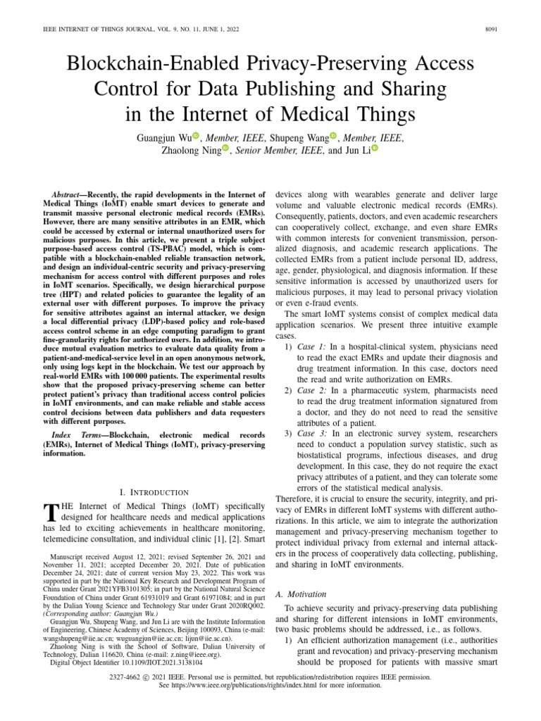 Blockchain-Enabled Privacy-Preserving Access Control For Data ... Blockchain-Enabled Privacy-Preserving Access Control For Data ...