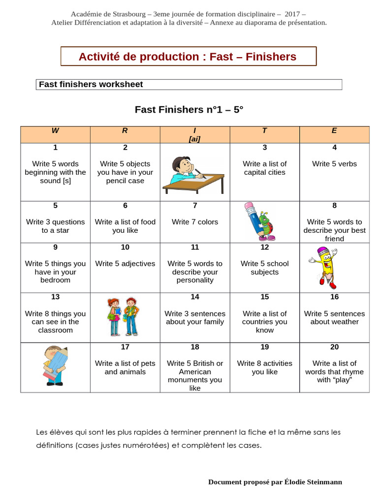 Fast Finishers 1 | PDF