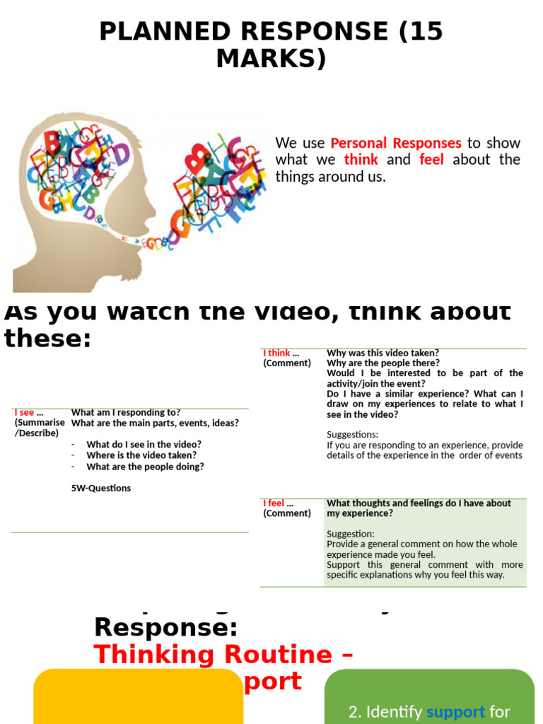Sec 1 Planned Response | PDF | Cognition