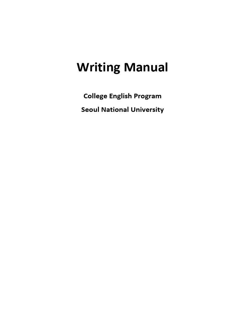 Writing Manual (NEW) | PDF