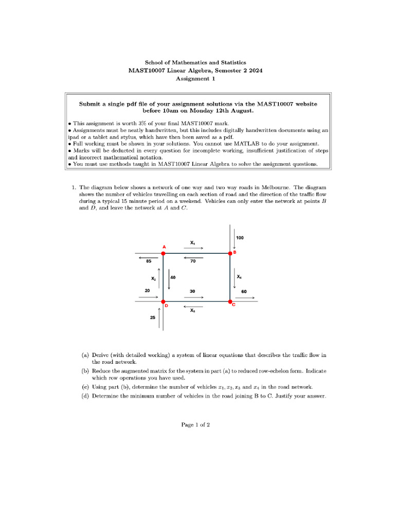 LA Assignment 1 | PDF