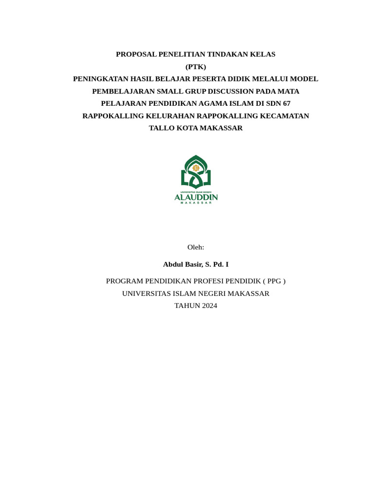 LK 11 Proposal PTK Abdul Basir REV | PDF