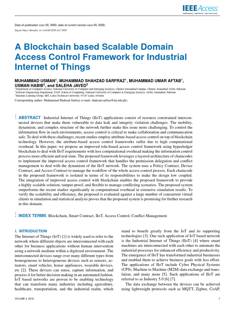 A Blockchain Based Scalable Domain Access Control Framework For