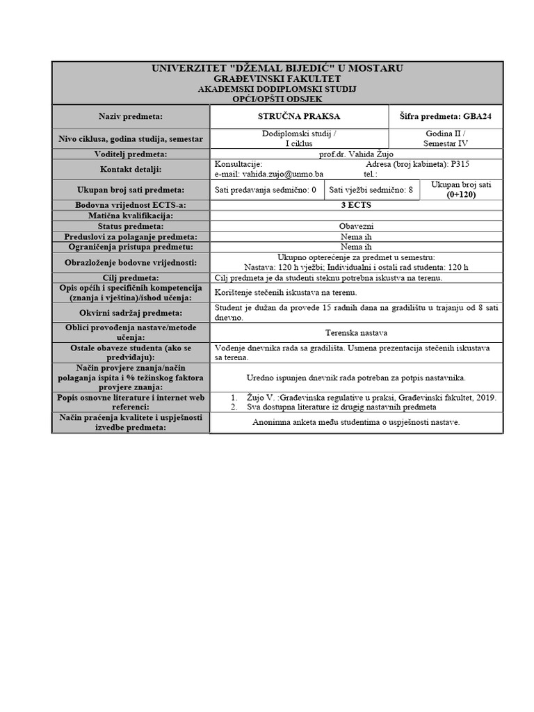 Strucna Praksa | PDF