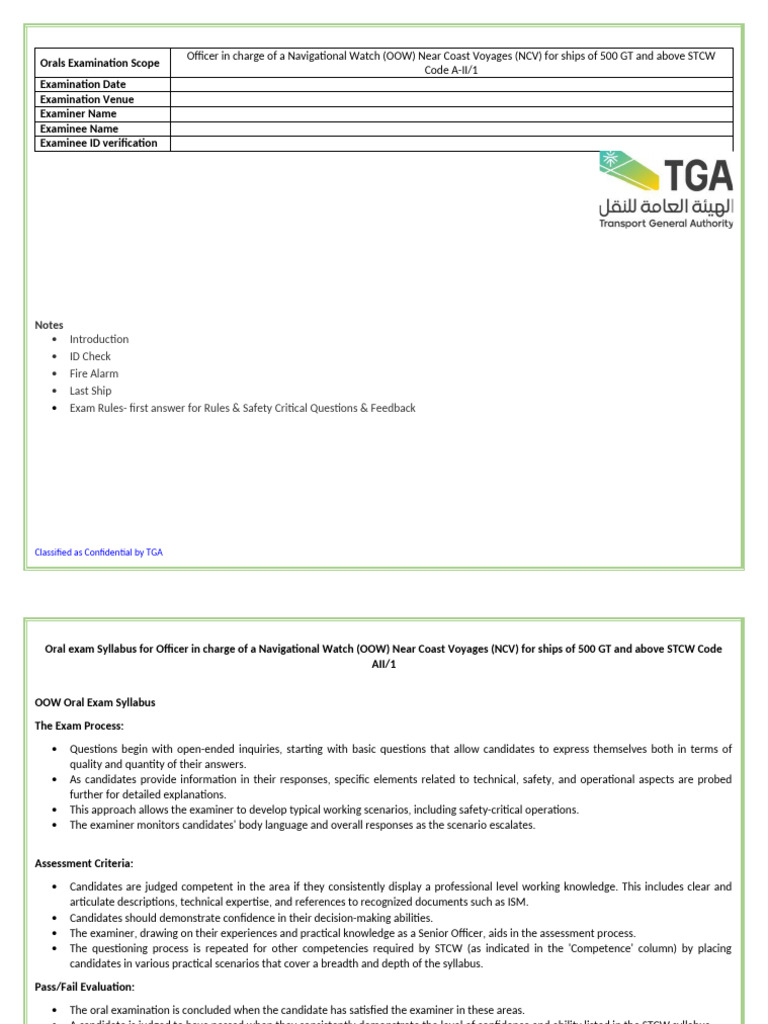 Reg. II-1 (NCV) Oral Assessment Form | PDF