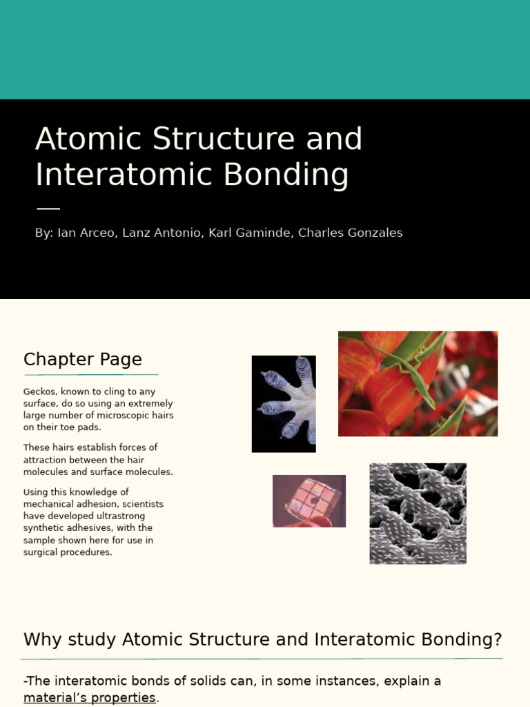 Atomic Structure and Interatomic Bonding | PDF