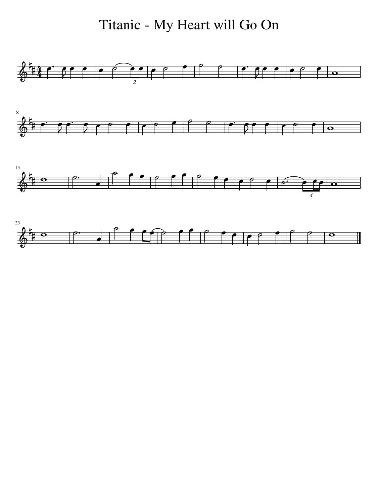 Titanic My Heart Will Go On Violin Sheet Music | PDF