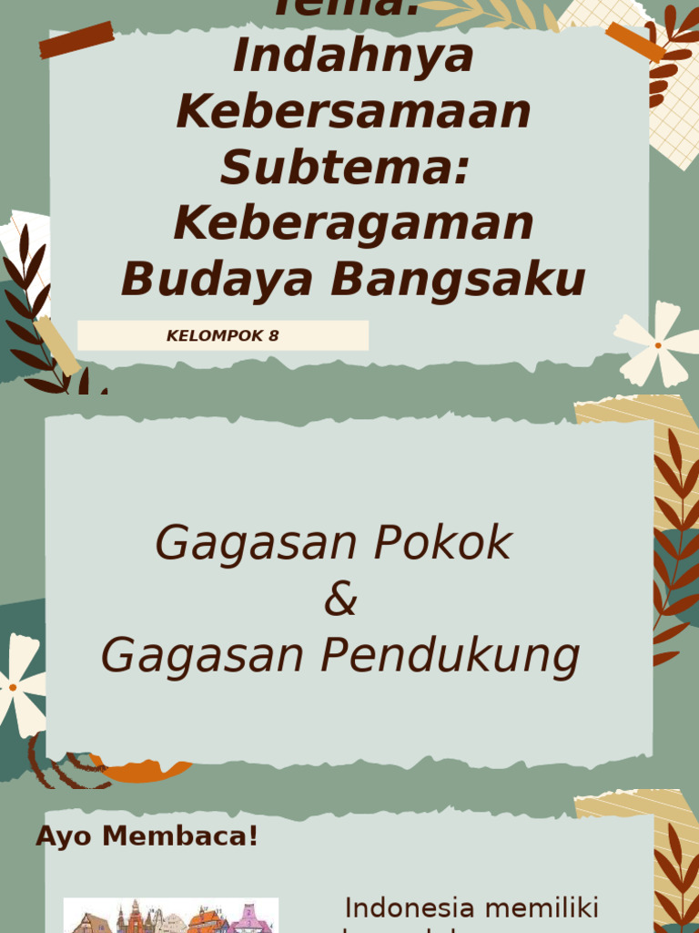 Tematik Kelompok 8 Keberagaman Budaya Bangsaku | PDF | Ilmu Sosial