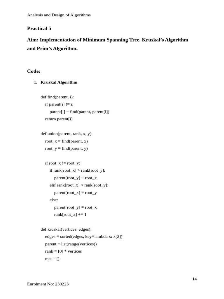 Practical 5 | PDF