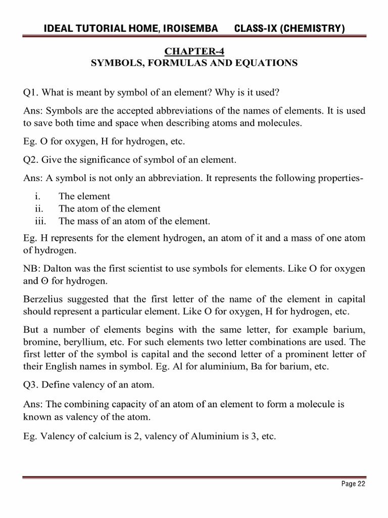 Class 9 Chem | PDF