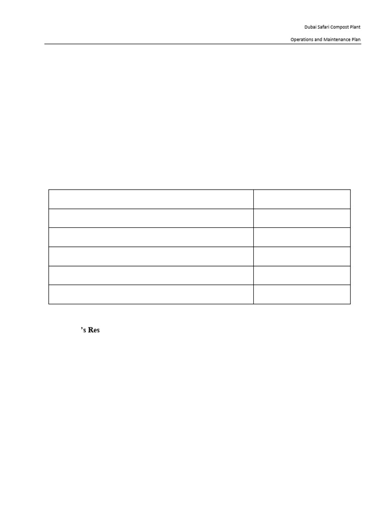 O&M Plan - Template | PDF