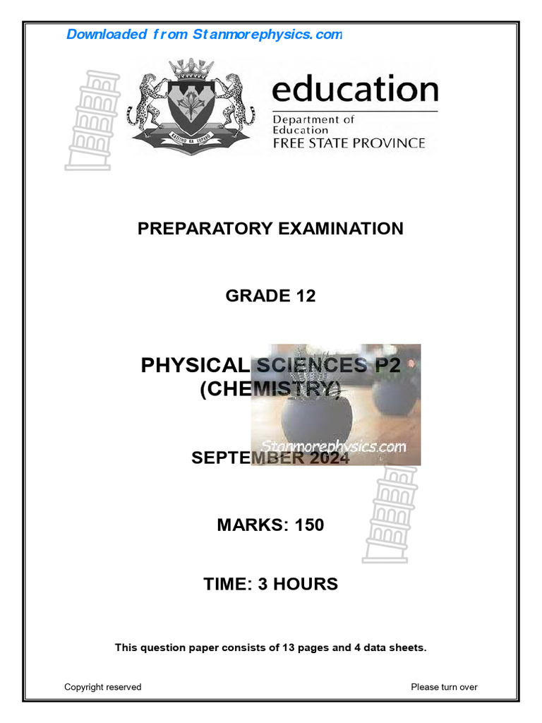 FS Physical Sciences Grade 12 September 2024 P2 and Memo | PDF