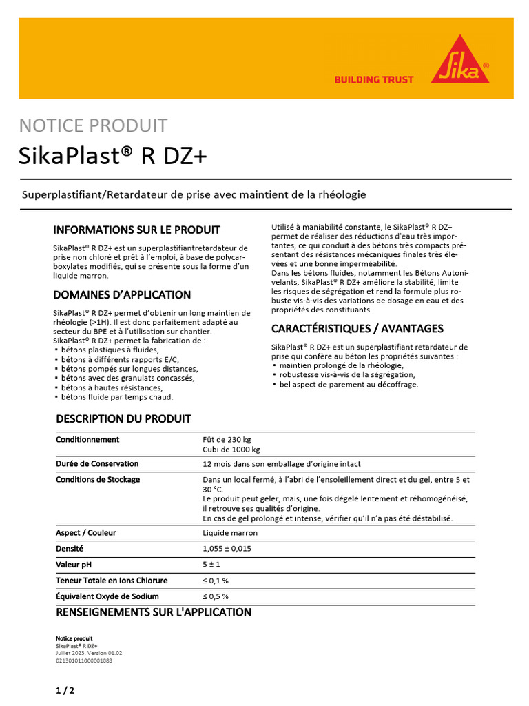Sikaplast R DZ Plus | PDF