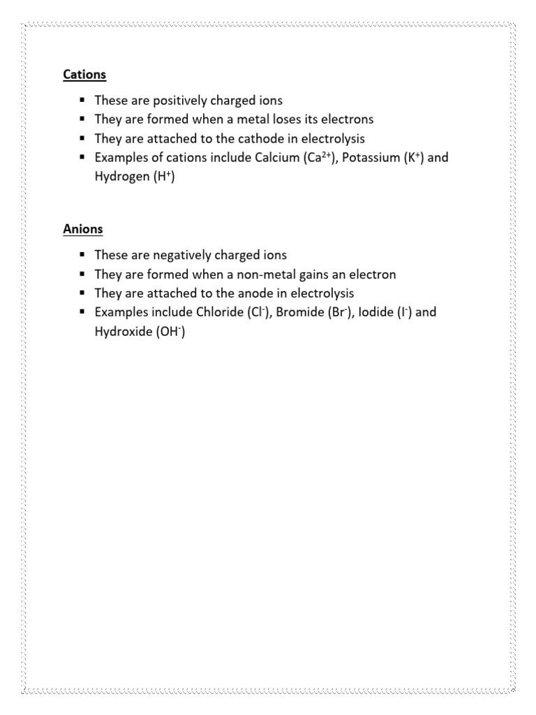 Cations Ans Anions | PDF