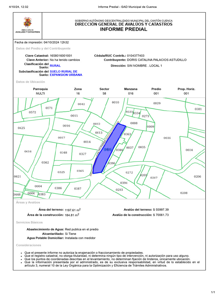 Informe Predial | PDF
