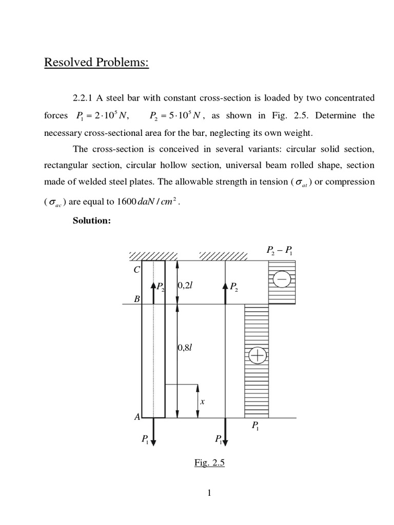 Concentric Tension or Compression. Problems | PDF