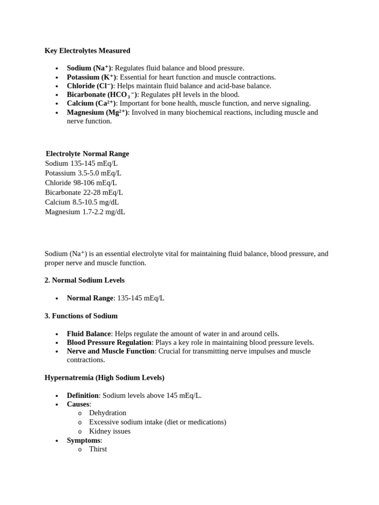 Essential Electrolytes and Their Functions | PDF | Magnesium | Wellness