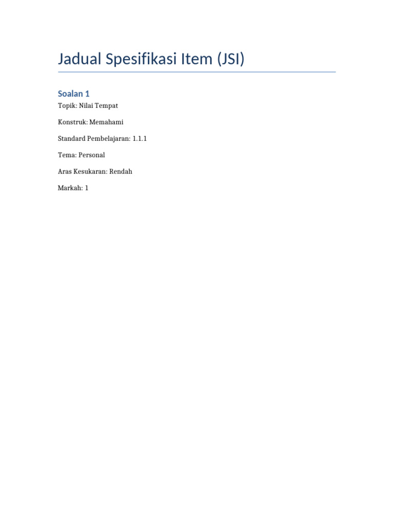 JSI_Matematik_Tahun_5_Detailed | PDF