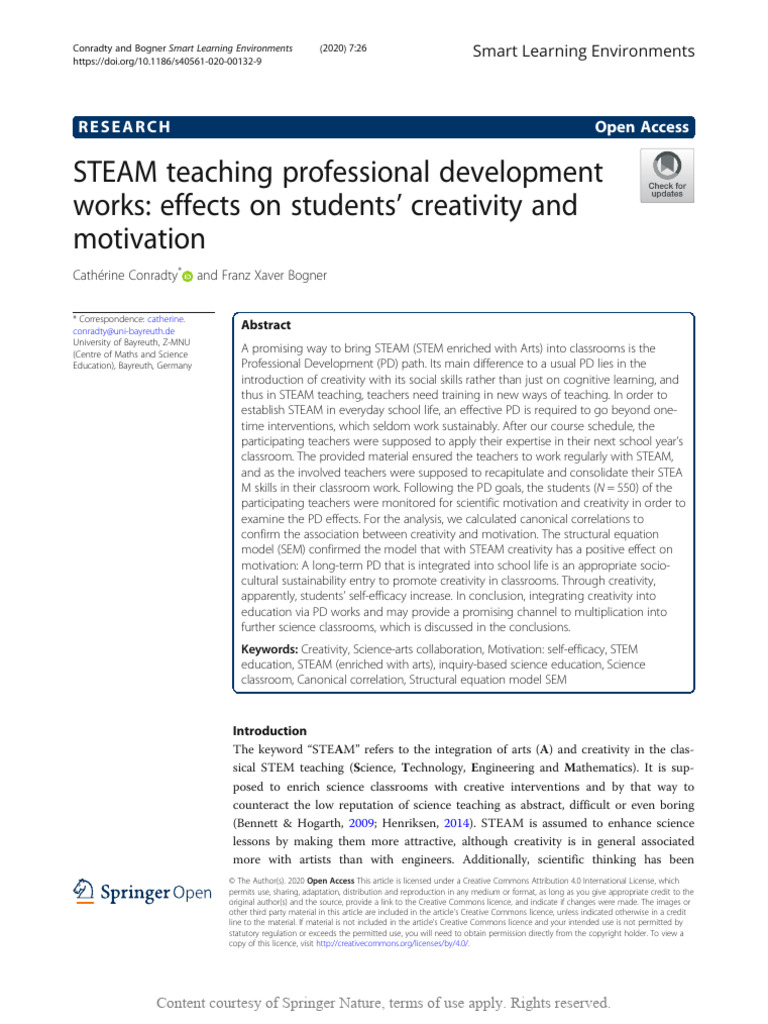 STEAM Teaching Professional Development Works Effe | PDF