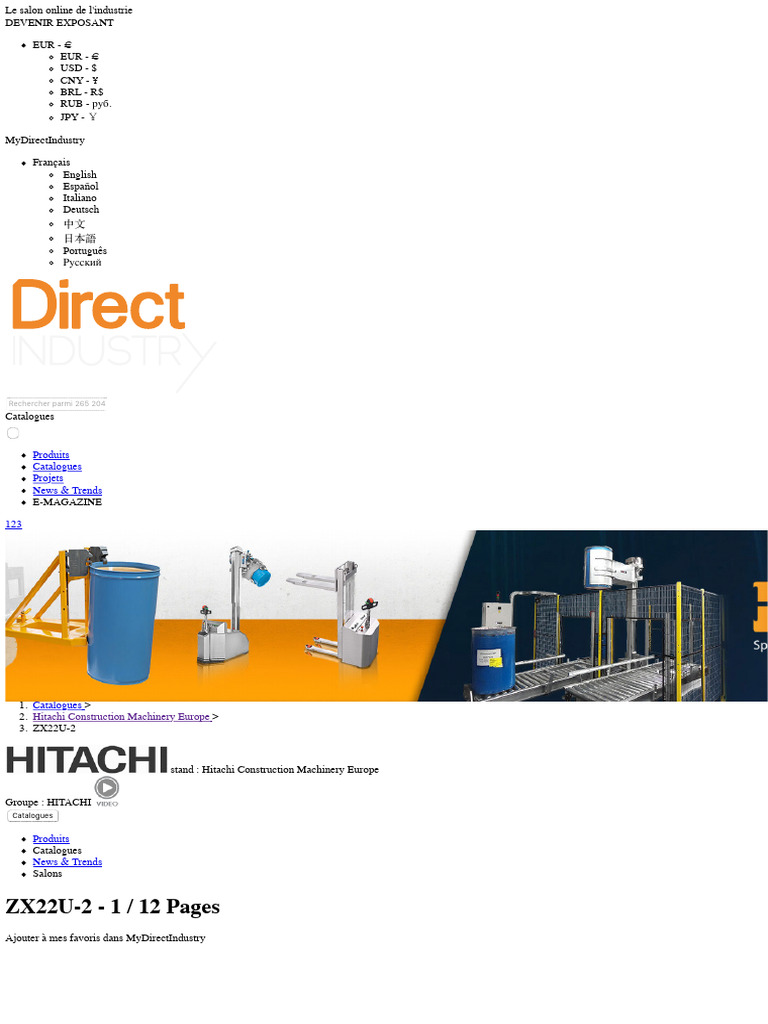 ZX22U-2 - Hitachi Construction Machinery Europe - Catalogue PDF ...