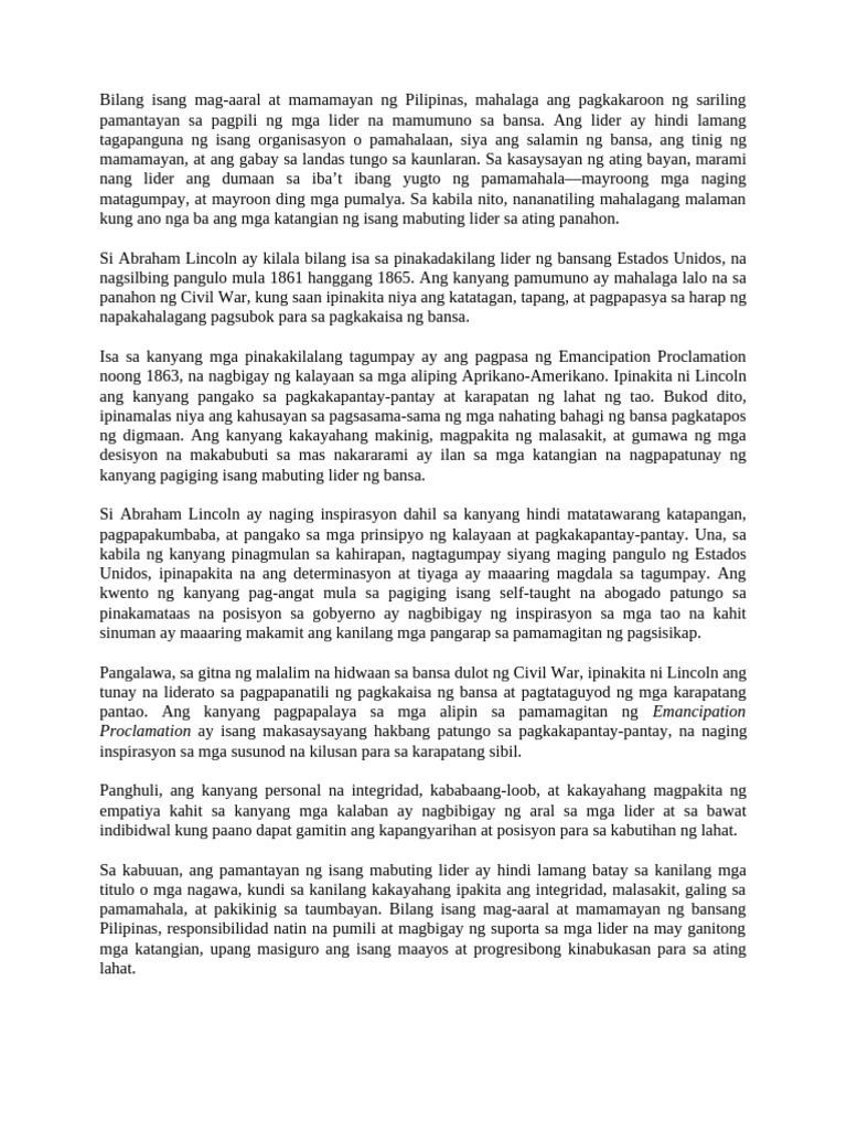 Abraham Lincon | PDF