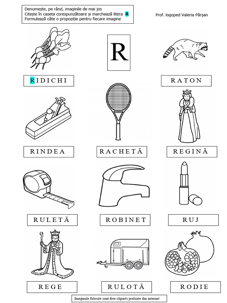 Sunet-Si-Litera R Imagini 1 | PDF