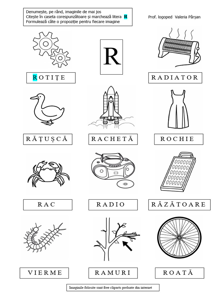 Sunet-Si-Litera R Imagini | PDF