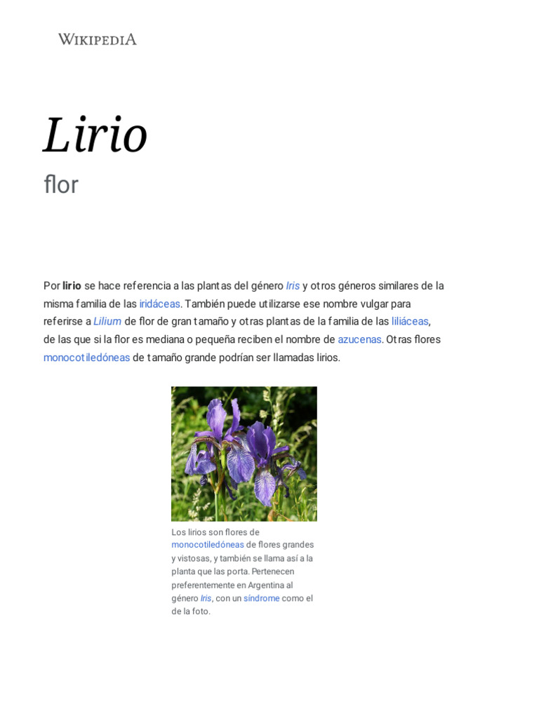 Lirio - Wikipedia, la enciclopedia libre | PDF