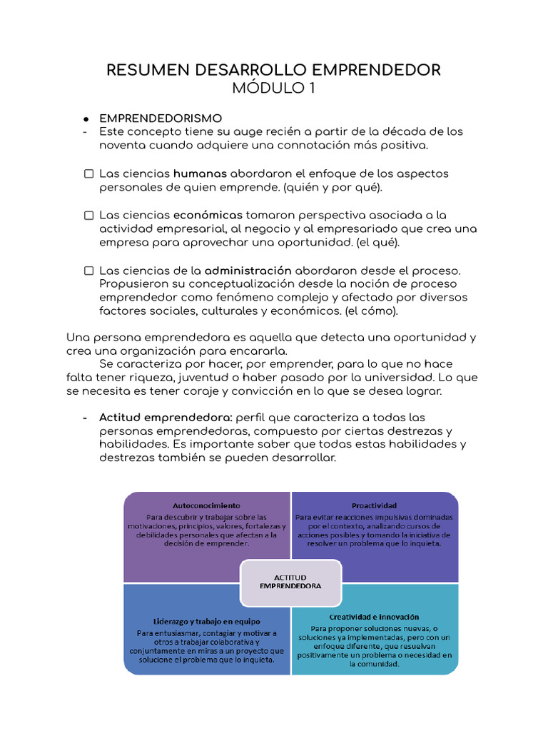 Resumen Desarrollo Emprendedor | PDF