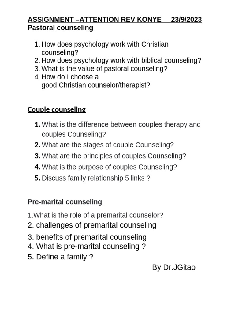 Pastoral Counseling | PDF