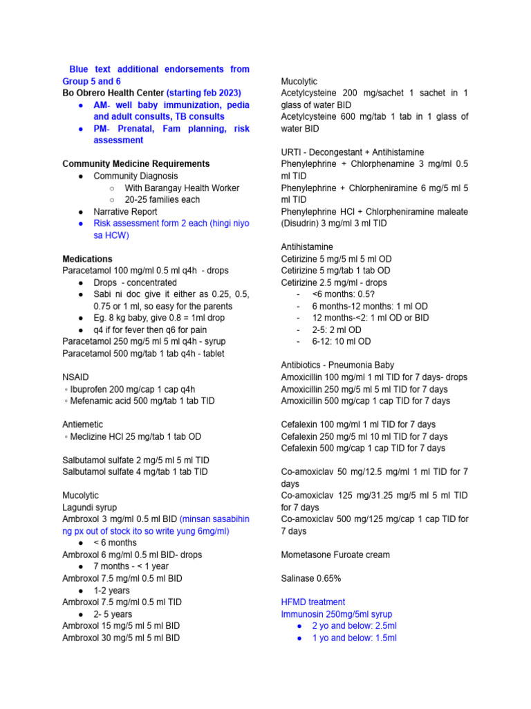 Group 7 & 8 and 5 & 6 Health Center Notes | PDF
