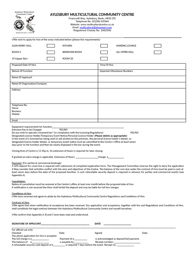 Room Booking Proforma 2018 | PDF