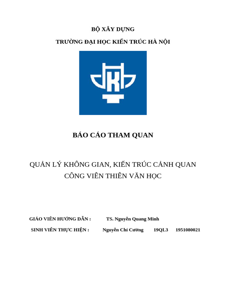 Báo Cao Tham Quan - 19QL3 - 1951080021 | PDF | Vietnam