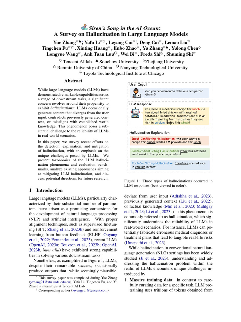 A Survey On Hallucination in Large Language Models | PDF