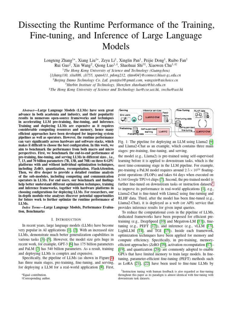 Dissecting The Runtime Performance of The Training Fine-Tuning and ...