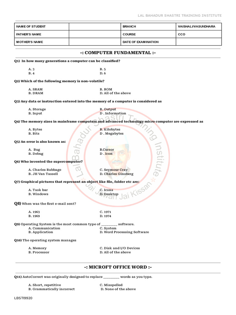 Cco Q Paper (Oct24) | PDF