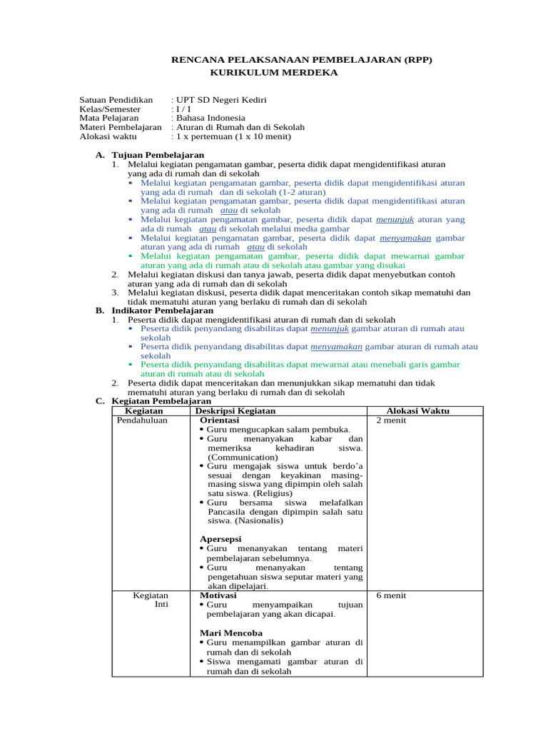 Contoh RPP | PDF